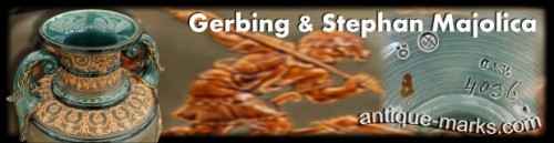 Antiques Collection: Gerbing & Stephan Majolica Vase c1890